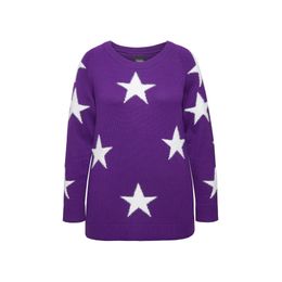 Ulla Popken Pullover Damen Gr&ouml;&szlig;e XXL/XXXL lila / wei&szlig;