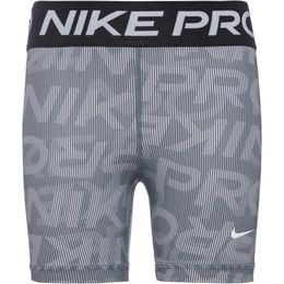 Nike Sportshorts 'Pro' M&auml;dchen Gr&ouml;&szlig;e 128/134 grau / schwarz / wei&szlig;