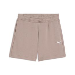 Puma Shorts 'Wardrobe Essentials' Damen Gr&ouml;&szlig;e XS dunkelbeige / wei&szlig;