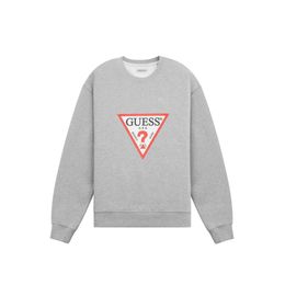 Guess Sweatshirt 'Iconic' Herren Gr&ouml;&szlig;e XXL hellgrau / rot / schwarz / wei&szlig;