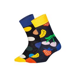 DillySocks Socken 'Fruit Confetti' Damen Gr&ouml;&szlig;e 36/40 dunkelblau / schwarz