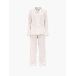 Amourlinen Pyjama 'Nightly' Damen Gr&ouml;&szlig;e M offwhite Winterkleid