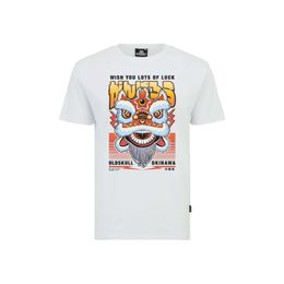 Oldskull T-Shirt 'Asian Lucky Dragon' Damen Gr&ouml;&szlig;e XL gelb / orange / schwarz / wei&szlig;