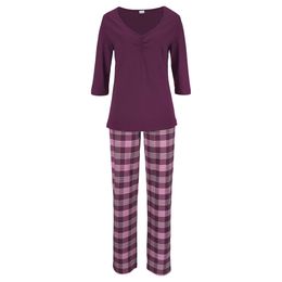 Petite Fleur Pyjama Damen Gr&ouml;&szlig;e XS/S mischfarben / bordeaux Winterkleid