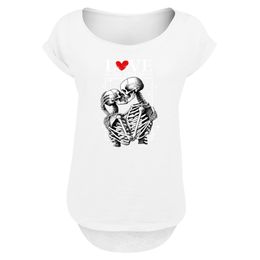 F4NT4STIC T-Shirt 'Love is all you need' Damen Gr&ouml;&szlig;e XS blutrot / schwarz / wei&szlig;