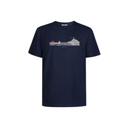 Greenbomb T-Shirt 'Nature Evening Glow' Herren Gr&ouml;&szlig;e L navy / rot / wollwei&szlig;