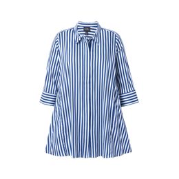 Ulla Popken Bluse Damen Gr&ouml;&szlig;e L/XL kobaltblau / wei&szlig;