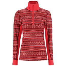 KARI TRAA Langarmshirt 'Lune' Damen Gr&ouml;&szlig;e S rot / schwarz / wei&szlig;