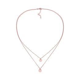 Elli Kette 'Geo, Layer, Pl&auml;ttchen' Damen Gr&ouml;&szlig;e 45 rosegold
