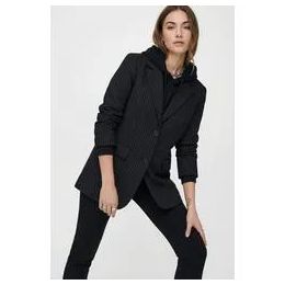 Longblazer Only "ONLREINA L/S PINSTRIPE BLAZER TLR NOOS", Damen, Gr. 36, gr&uuml;n (schwarz stripes:cloud dancer pinstripes), Web, Obermaterial: 97% Polyester, 3% Viskose, Nadelstreifen, oversize, tiefer V-Ausschnitt, Blazer Longblazer, mit Nadelstreifen