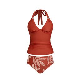 Cupshe Tankini 'DAA12D5G015JJ' Damen Gr&ouml;&szlig;e M burgunder