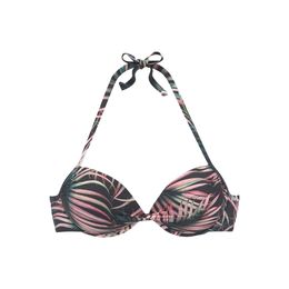 Lascana Bikinitop Damen Gr&ouml;&szlig;e 75 gr&uuml;n / pink / schwarz