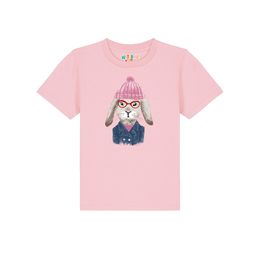 Watabout.kids T-Shirt 'Hase' M&auml;dchen Gr&ouml;&szlig;e 110/116 blau / grau / rosa / wei&szlig;