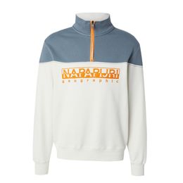 Napapijri Sweatshirt 'B-Saturnia' Herren Gr&ouml;&szlig;e XXL opal / orange / wei&szlig;