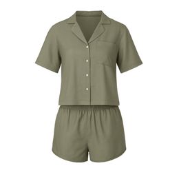C&city Set: Bluse und Shorts Damen Gr&ouml;&szlig;e S khaki