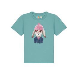 Watabout.kids T-Shirt 'Hase' M&auml;dchen Gr&ouml;&szlig;e 134/146 t&uuml;rkis