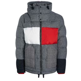 Tommy Hilfiger Winterjacke Herren Gr&ouml;&szlig;e XL grau / rot / wei&szlig;
