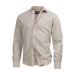 INDICODE Jeans Hemd 'Theon' Herren Gr&ouml;&szlig;e M khaki / wei&szlig;