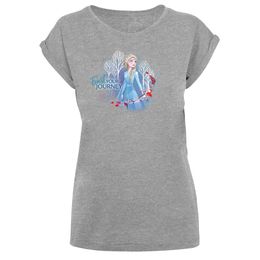 F4NT4STIC T-Shirt 'Disney Frozen 2 Trust Your Journey' Damen Gr&ouml;&szlig;e L hellblau / graumeliert / rot / wei&szlig;