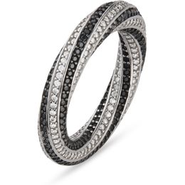 JETTE Ring Damen Gr&ouml;&szlig;e 61 schwarz / silber