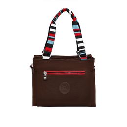 Mindesa Schultertasche Damen Gr&ouml;&szlig;e One Size hellblau / dunkelbraun / rot / wei&szlig;