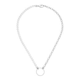 Giorgio Martello Milano Kette Damen Gr&ouml;&szlig;e 45 silber / perlwei&szlig;