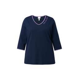 Ulla Popken Shirt Damen Gr&ouml;&szlig;e L/XL marine / lila