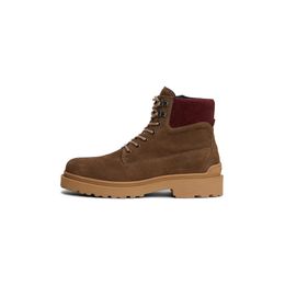 Tommy Jeans Schn&uuml;rboots Herren Gr&ouml;&szlig;e 45 braun / burgunder