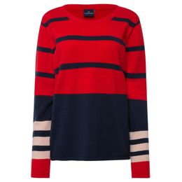 Lauras&oslash;n Pullover Damen Gr&ouml;&szlig;e L nude / marine / rot