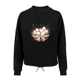 F4NT4STIC Sweatshirt 'Osterei Nest Korb Dekor' Damen Gr&ouml;&szlig;e L mischfarben / schwarz