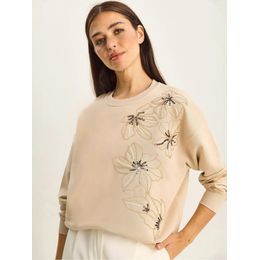Bianco Lucci Sweatshirt Damen Gr&ouml;&szlig;e M beige / schwarz