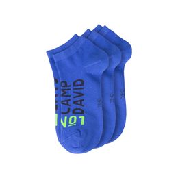 CAMP DAVID Sneakersocken mit Intarsia-Logo, 3er-Pack Herren Gr&ouml;&szlig;e 39/42 blau