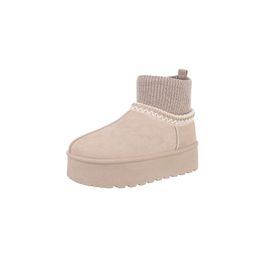 Ital-Design Snowboots Damen Gr&ouml;&szlig;e 39 beige / wei&szlig; Winterschuhe
