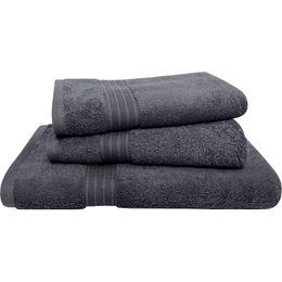 Dyckhoff Handtuch Set &raquo;Siena&laquo; Set 3 Stk. Frottier mit Bord&uuml;re; 2 Handt&uuml;cher (50x100cm), 1 Duschtuch (70x140cm) grau Frottier, Obermaterial: 100% Baumwolle