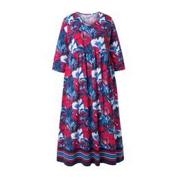 Ulla Popken Kleid Damen Gr&ouml;&szlig;e 46/48 blau / marine / rot / wei&szlig; Winterkleid