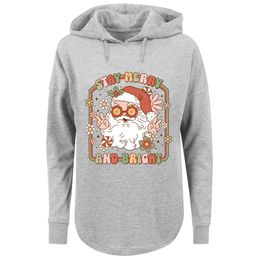 F4NT4STIC Sweatshirt 'Stay Merry And Bright Hippie Santa' Damen Gr&ouml;&szlig;e L grau / mischfarben