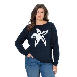 Lauras&oslash;n Pullover Damen Gr&ouml;&szlig;e L marine / wei&szlig;