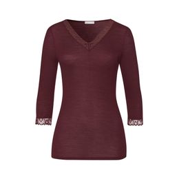 Hanro Schlafshirt 'Woolen Lace' Damen Gr&ouml;&szlig;e M beere