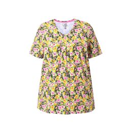 Ulla Popken Shirt Damen Gr&ouml;&szlig;e L/XL gelb / gr&uuml;n / rosa / schwarz