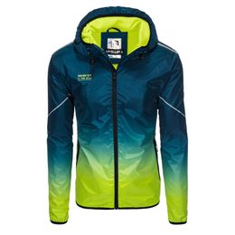 Ombre &Uuml;bergangsjacke 'OM-JANP-0105' Herren Gr&ouml;&szlig;e XL t&uuml;rkis / neongr&uuml;n / schwarz