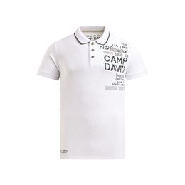 CAMP DAVID Poloshirt Herren Gr&ouml;&szlig;e S beige / schwarz / wollwei&szlig;