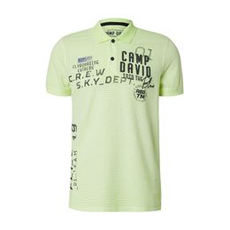 CAMP DAVID Poloshirt Herren Gr&ouml;&szlig;e L zitronengelb / schwarz