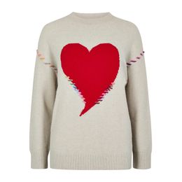 Apricot Colourful Stitch Heart Jumper ' ' Damen Gr&ouml;&szlig;e S stone