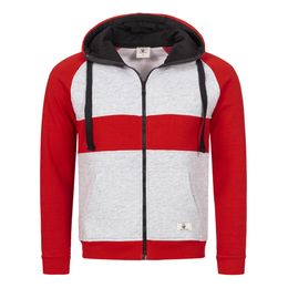 Rock Creek Sweatjacke Herren Gr&ouml;&szlig;e M graumeliert / rot / schwarz