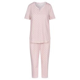 R&ouml;sch R&ouml;sch Pyjama ' Mustermix ' Damen Gr&ouml;&szlig;e L/XL ros&eacute; / wei&szlig; Winterkleid