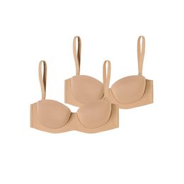 Schiesser B&uuml;gel-BH ' Bandeau mit Schale - Unique Micro ' Damen Gr&ouml;&szlig;e 75 beige