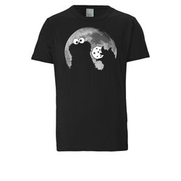 logoshirt T-Shirt 'Sesamstrasse - Kr&uuml;melmonster Mond' Herren Gr&ouml;&szlig;e XL schwarz