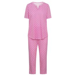 R&ouml;sch R&ouml;sch Pyjama ' Mustermix ' Damen Gr&ouml;&szlig;e S/M dunkelpink / wei&szlig; Winterkleid