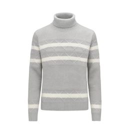 D&rsquo;s Damat Pullover Herren Gr&ouml;&szlig;e S hellgrau / wei&szlig;