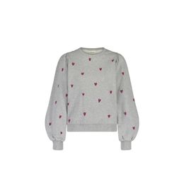 Fabienne Chapot Sweatshirt Damen Gr&ouml;&szlig;e M hellgrau / lila